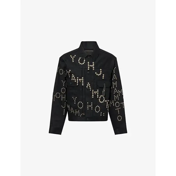 Yohji Yamamoto Stud-embellished Denim Jacket - Black