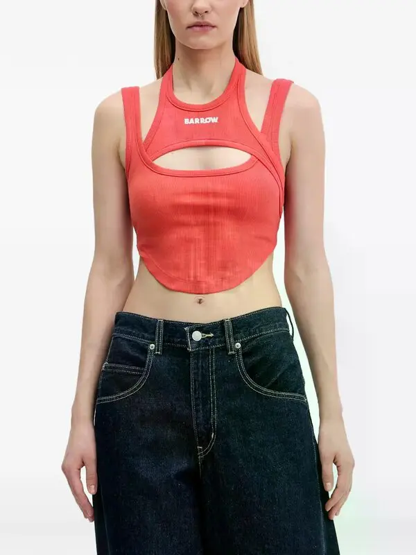 BARROW Cut-out Crop Top - Red