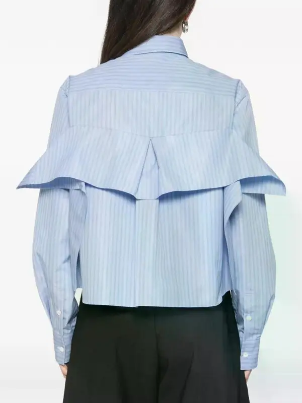 Sacai Striped Ruffled Shirt