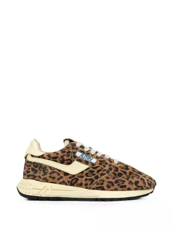 AUTRY Reelwind Leopard-print Sneakers - Brown