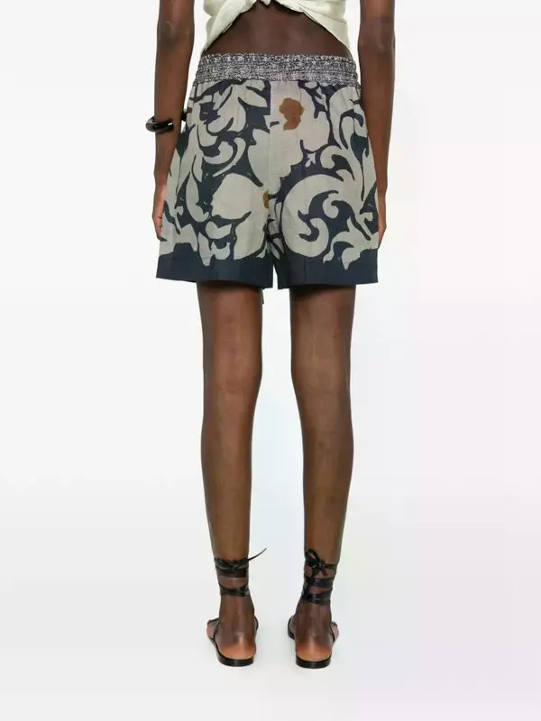 LUISA CERANO Abstract-print Drawstring Shorts