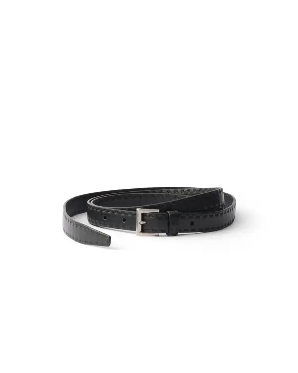 Prada Antiqued Leather Belt