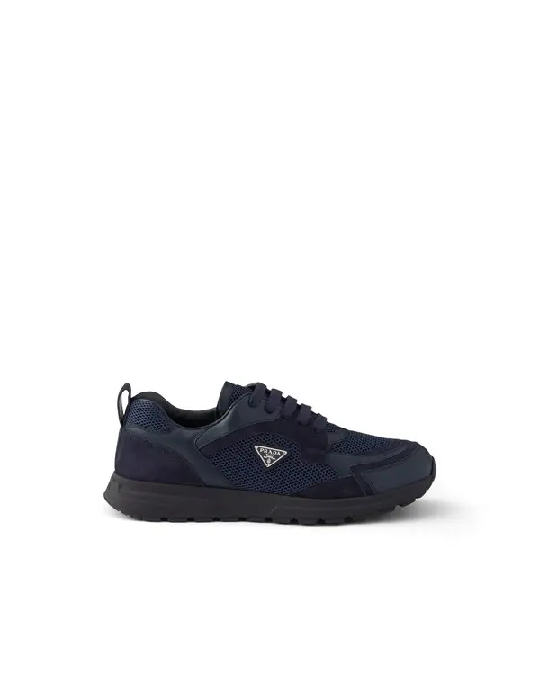 Prada Prax Leather And Fabric Sneakers