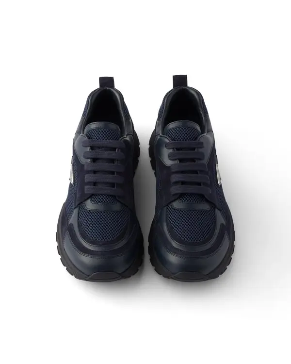 Prada Prax Leather And Fabric Sneakers