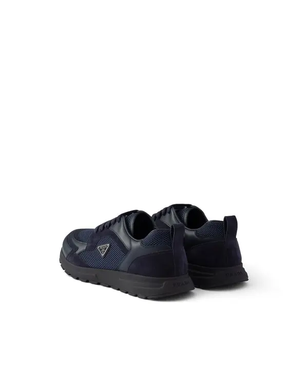 Prada Prax Leather And Fabric Sneakers