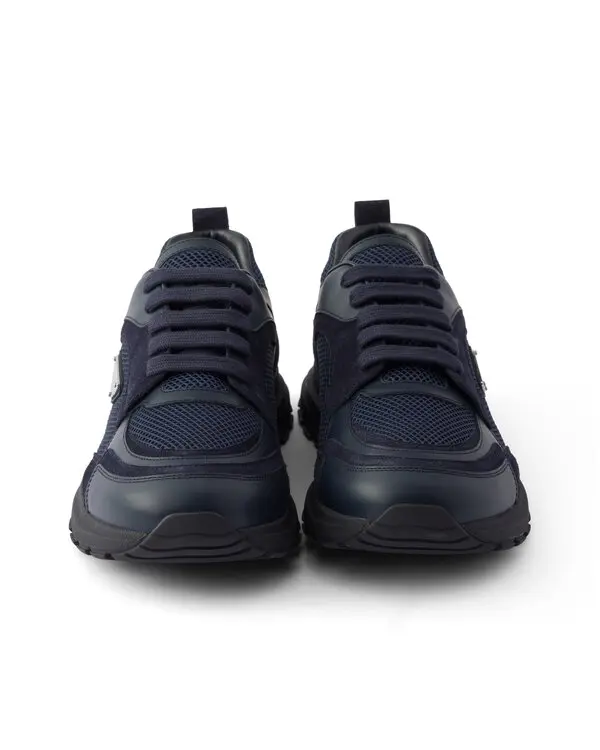 Prada Prax Leather And Fabric Sneakers