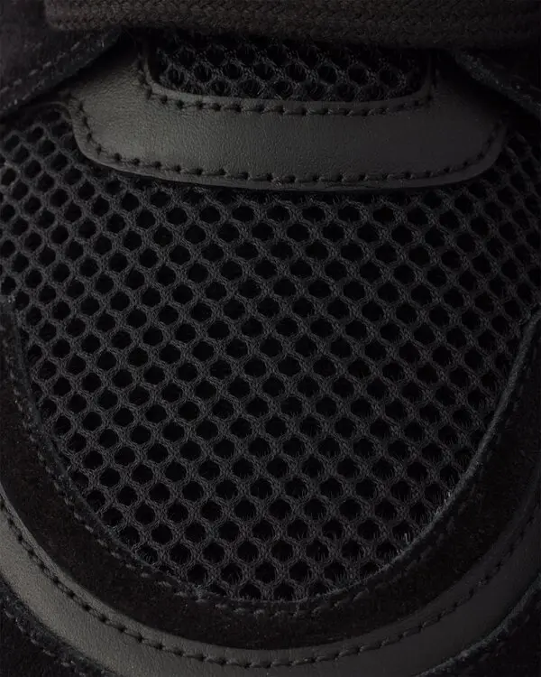 Prada Prax Leather And Fabric Sneakers - Black