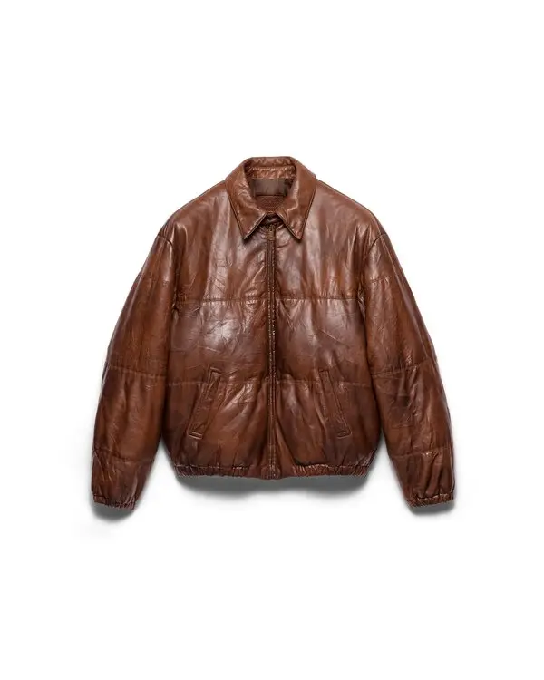 Prada Nappa Leather Jacket - Brandy