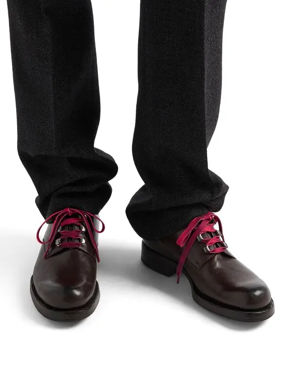 Prada Antiqued Leather Lace-up Shoes