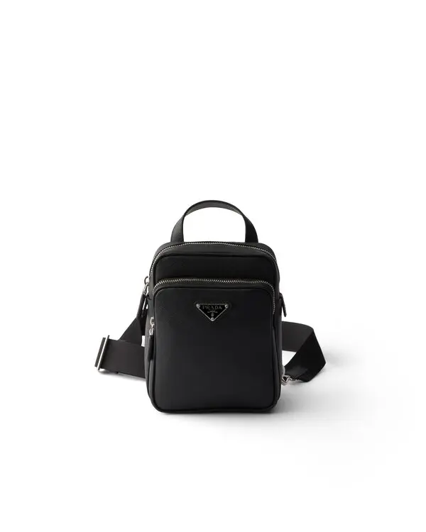 Prada Saffiano Leather Mini One-shoulder Backpack - Black