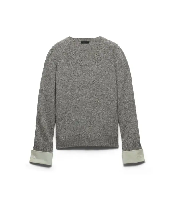 Prada Shetland Wool Scoop-neck Sweater - Grey