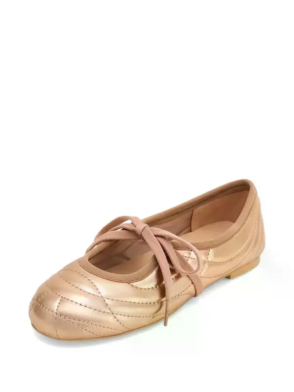 Jw Pei Erika Lace-up Ballet Flats In Metallic Beige - Neutrals