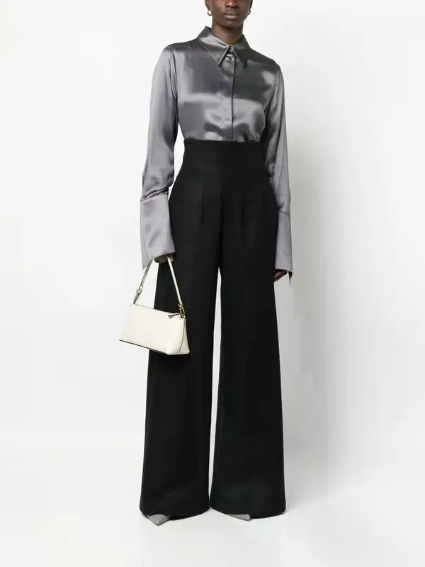 Bite Studios High-waisted Wide Leg Trousers - Black