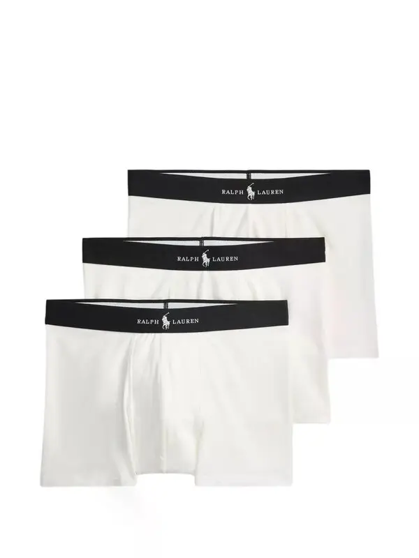 Polo Ralph Lauren 3 Pack Pony Logo-waistband Trunks - White