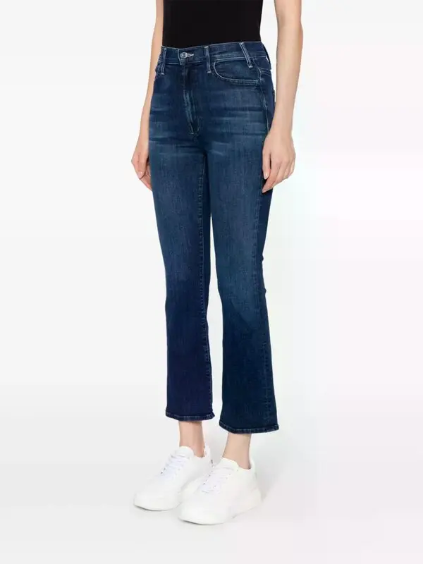 MOTHER The Hustler Cropped Flared Jeans - Blue