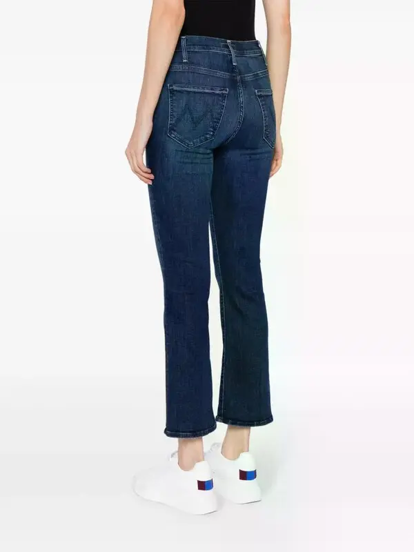 MOTHER The Hustler Cropped Flared Jeans - Blue