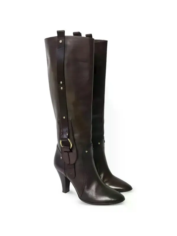 Celine Buckled Leather Boots