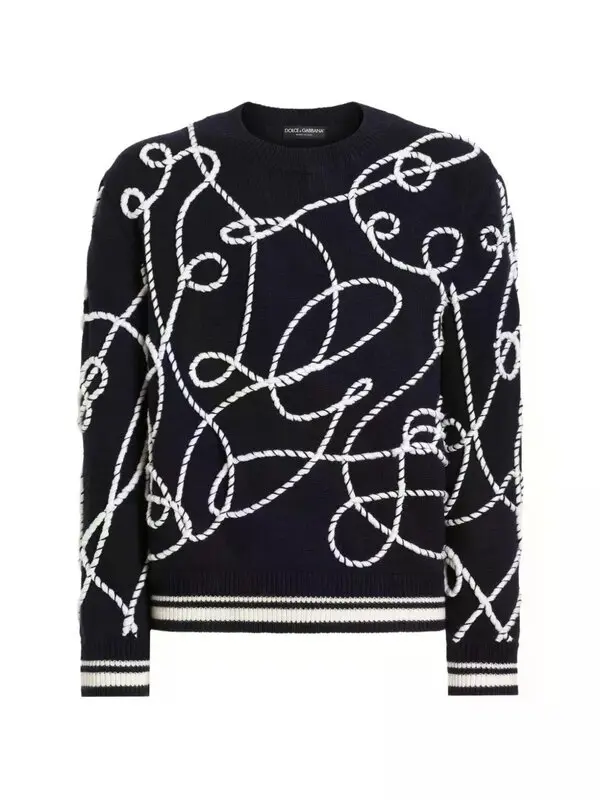 Dolce & Gabbana Virgin-wool Pullover With Embroidery - Black