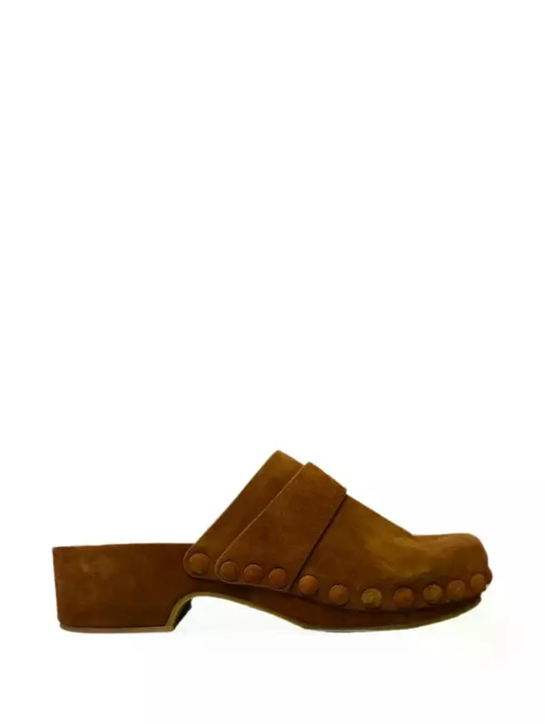 Chloé Joy Studded Clogs - Brown