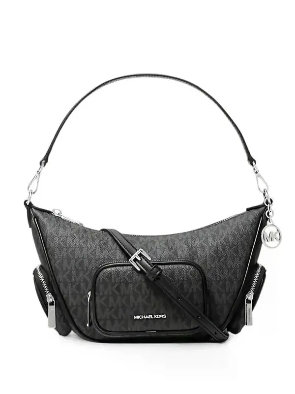 Michael Kors Small Merritt Signature-logo Shoulder Bag - Black