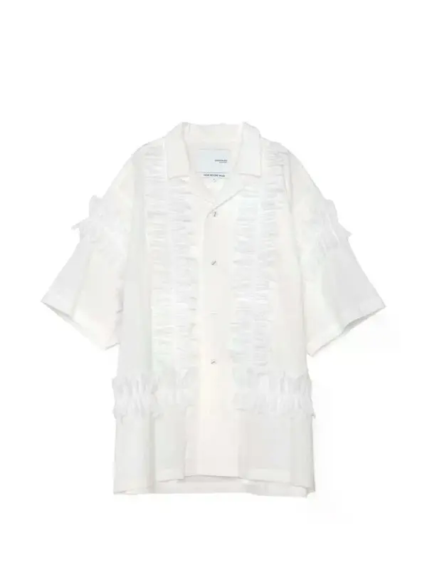YOSHIOKUBO Ruffle-trimmed Short-sleeve Shirt - White