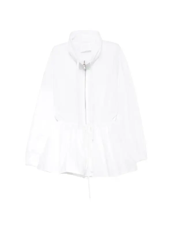 Sú Drawstring-waist Flared Jacket - White