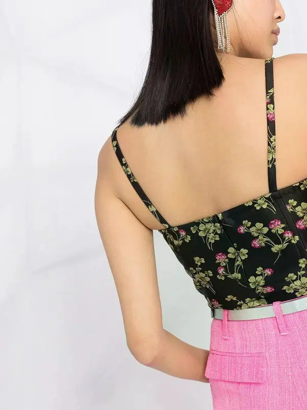 Red Valentino Floral-print Boned Bodysuit