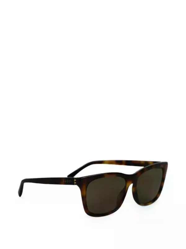 Gucci Tortoiseshell-effect Rectangle-frame Sunglasses