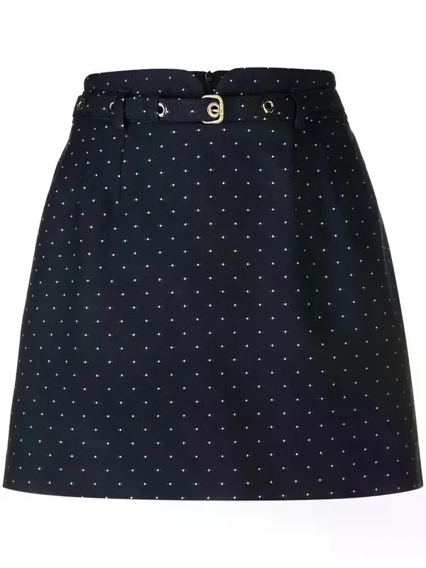 Red Valentino Dotted High-waisted Belted Skort - Blue