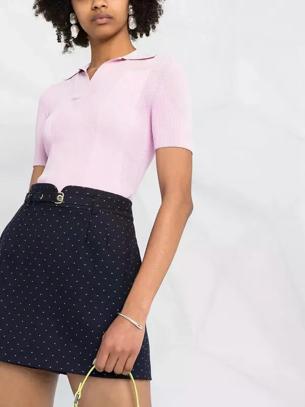 Red Valentino Dotted High-waisted Belted Skort