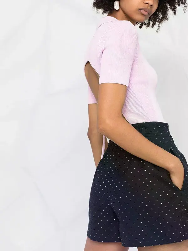 Red Valentino Dotted High-waisted Belted Skort