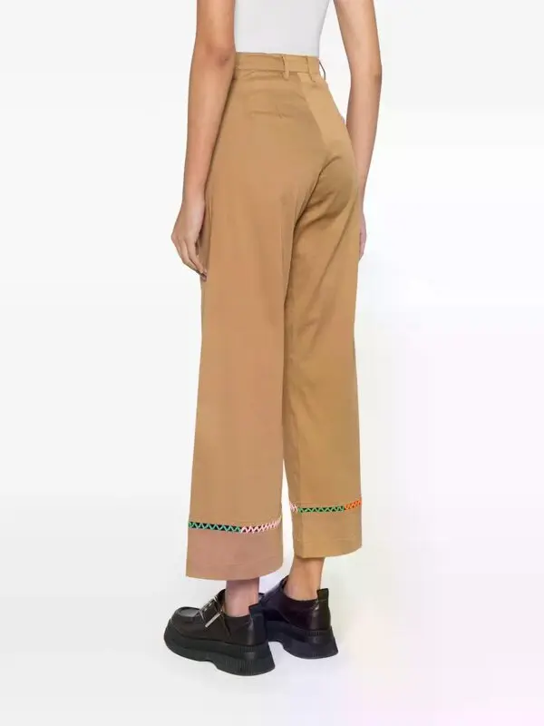 MII Crochet-trim Cotton Trousers