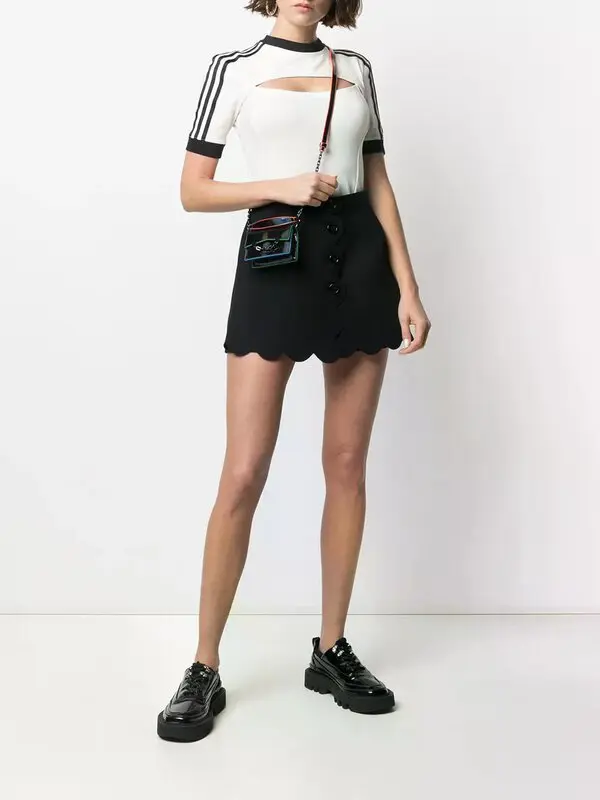 Red Valentino Scallop Trim Button Front Shorts