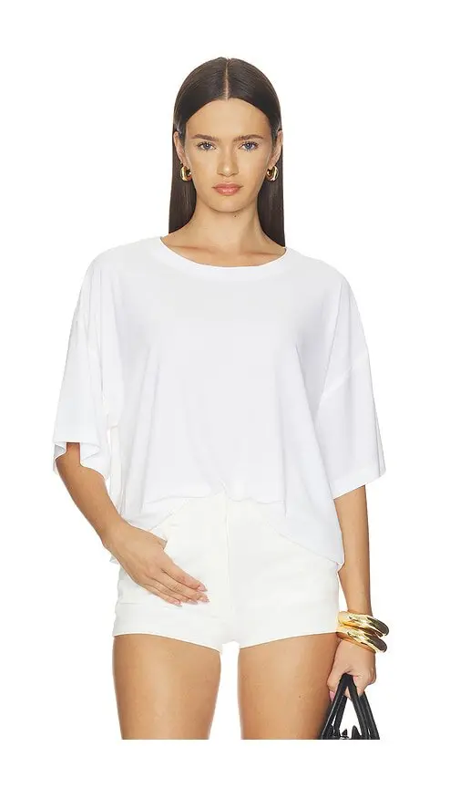 Norma Kamali X Lifestyle Short Sleeve Boxy Top In . Also - White