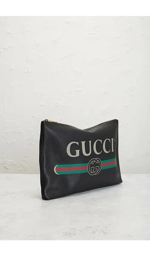 FWRD RENEW Gucci Logo Portfolio Clutch