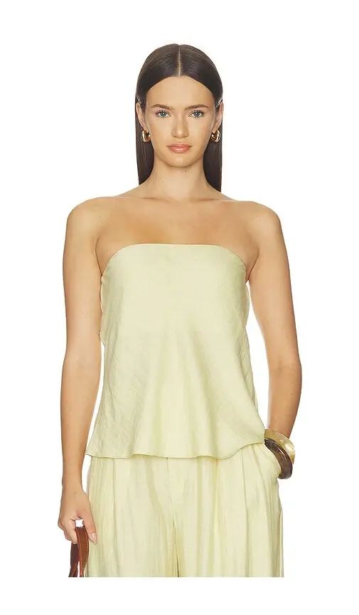 MOTHER OF ALL Sana Strapless Linen Top In . Also - Lemon