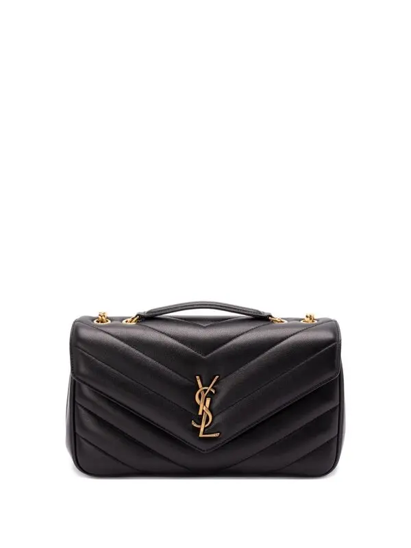 Saint Laurent Loulou Medium Leather Shoulder Bag - Black