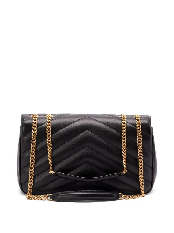 Saint Laurent Loulou Medium Leather Shoulder Bag - Black