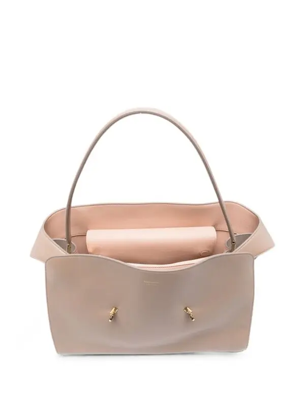 FERRAGAMO Hug Medium Leather Shoulder Bag - Grey