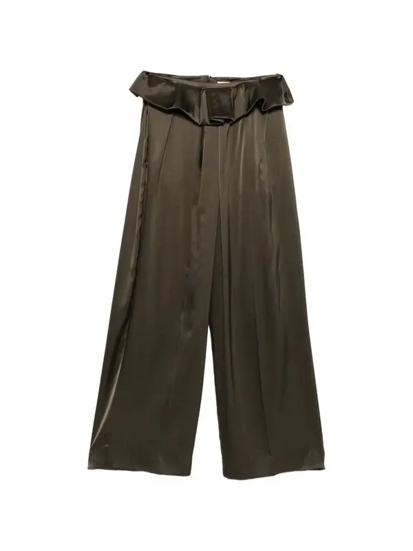 Khaite Kira Silk Trousers - Green