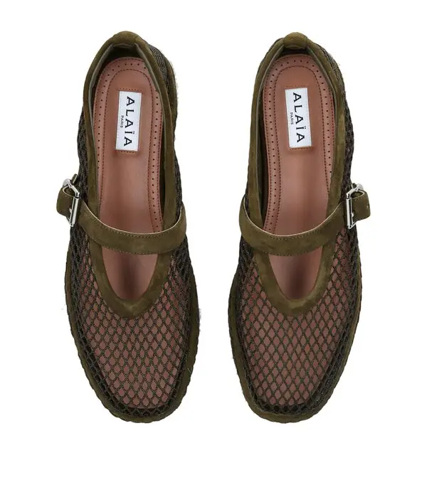Alaïa Suede Mesh Espadrilles