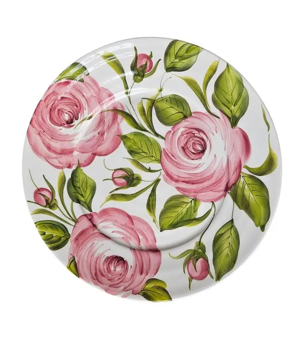 LES-OTTOMANS Ceramic The Roses Plate - Pink
