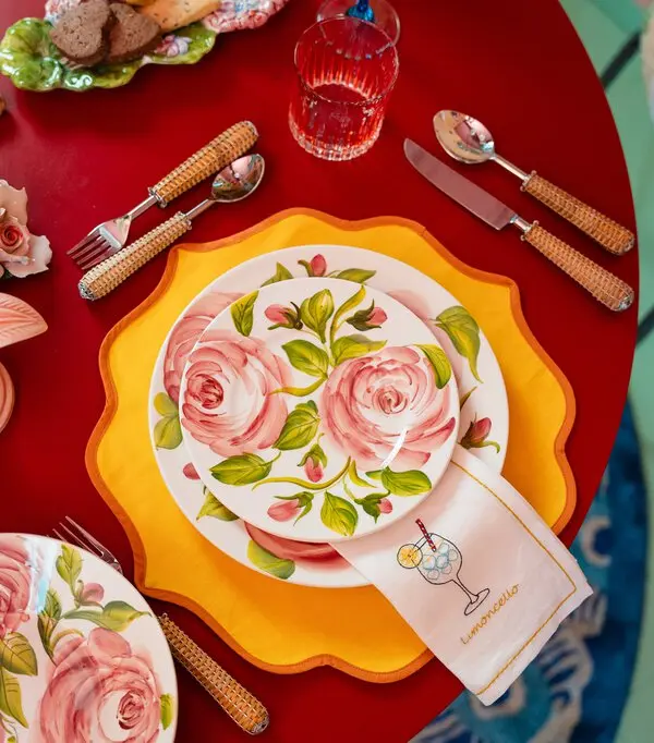 LES-OTTOMANS Ceramic The Roses Plate