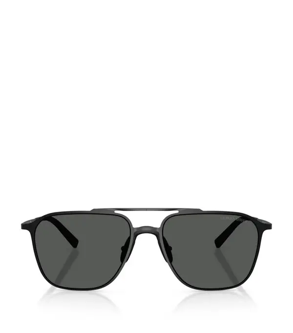 Giorgio Armani Metal Aviator Sunglasses - Black
