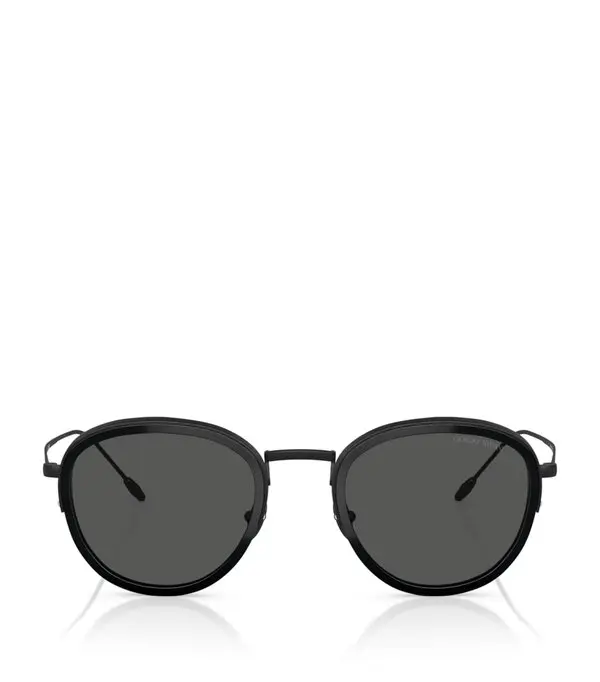 Giorgio Armani Metal Round Sunglasses - Black