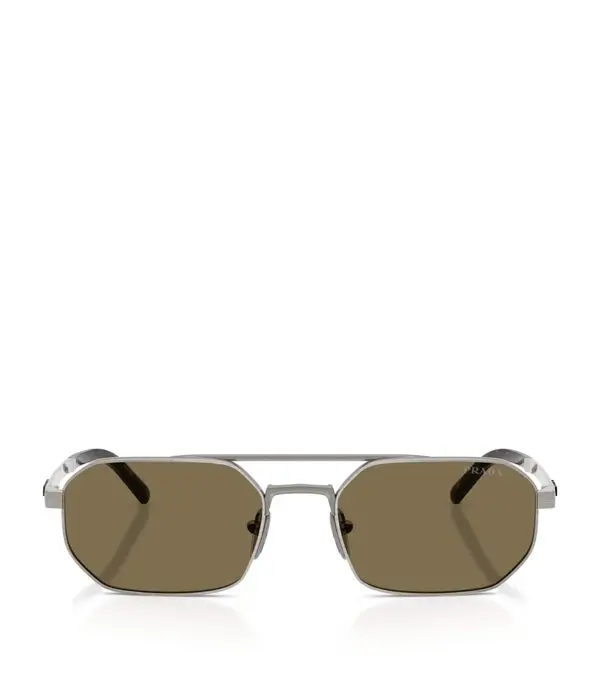 Prada Metal Irregular Sunglasses - Grey