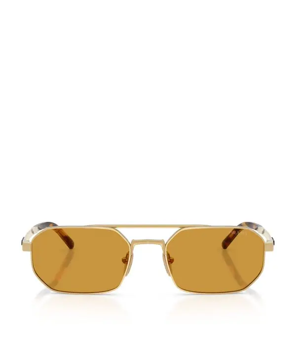 Prada Metal Irregular Sunglasses - Gold