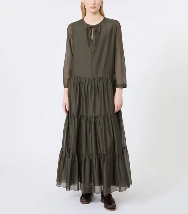 Max Mara Cotton-silk Voile Maxi Dress