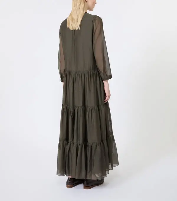 Max Mara Cotton-silk Voile Maxi Dress