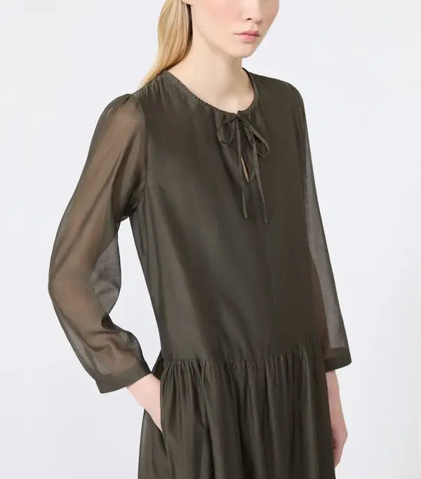 Max Mara Cotton-silk Voile Maxi Dress